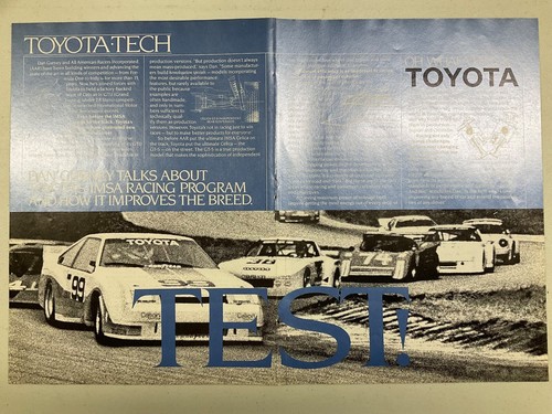 MISC883 Advertisement 1984 Toyota IMSA Racing Program 2 page 1 piece ...