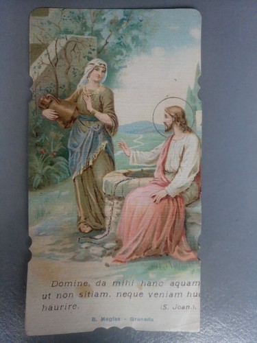 Jesus and Samaritan Holy Card Religious Print | eBay