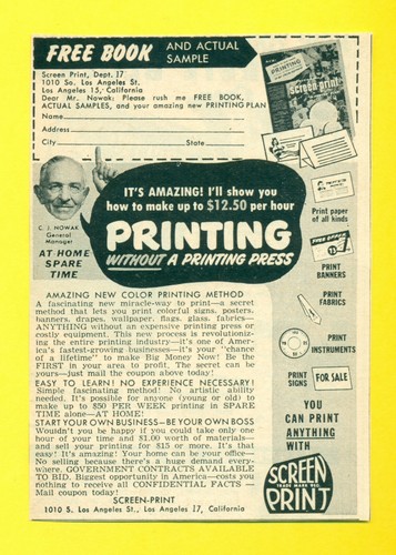 1952 PRINTING with no Printing Press, FREE BOOK & SAMPLE Vintage Print ...