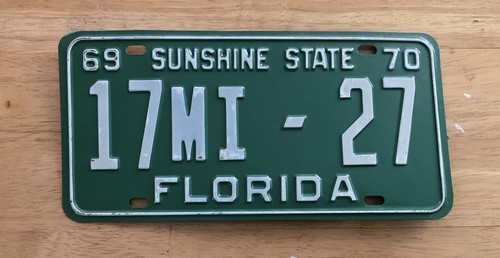 Florida License Plate 1969 1970 Seminole County 17MI-27 (British Agent ...