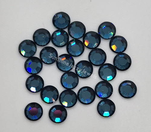 50pc Swarovski Crystal Montana ss20 Flatback Round Rhinestone 2000; 5mm ...
