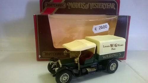 MATCHBOX 1:47 AUTO DIE CAST CROSSLEY 1918 VERDE LONDON W&G MADRID PARIS ...