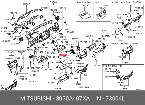 Genuine OE Air OutletInst Pnl Left Hand 8030A407XA for Mitsubishi 8030A ...