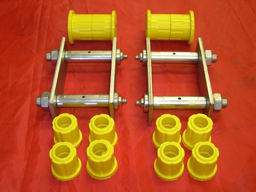 HOLDEN RA RODEO REAR SUSPENSION GREASABLE SPRING SHACKLES X 2 & POLY ...