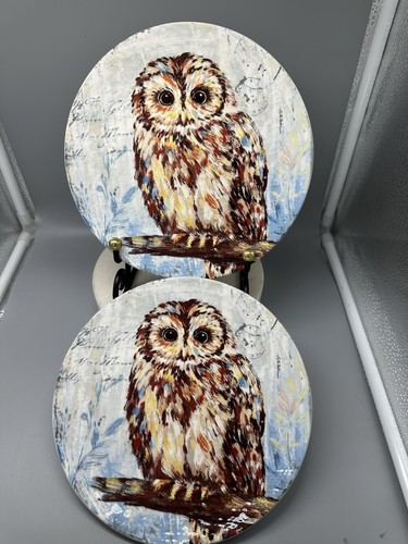 Lot Of 2 Retired Pier 1 OWL 8.75” Plates: Salad / Luncheon • Rippled ...