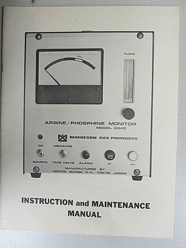Matheson Gas Instruction And Maintenance Manual For Model 8040 | eBay