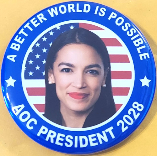 Alexandria Ocasio-Cortez President 2028 Campaign Button New York ...