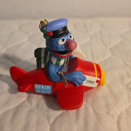 1999 Grolier Sesame Street "Grover" Ceramic Christmas Ornament No Box ...