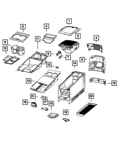 Genuine Mopar Cup-Holder Drawer 7FA01DX9AB | eBay