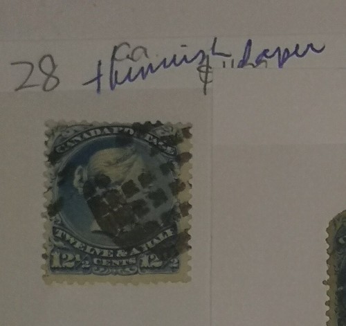 CANADA # 28 LQ USED 12 1/2c Blue with Fancy cork cancel | eBay