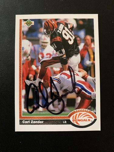 Carl Zander Signed 1991 Upper Deck #223 Card Cincinnati Bengals ...