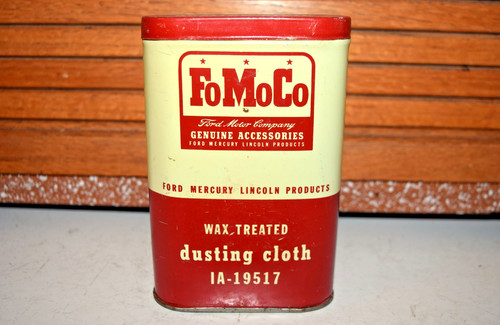 Vintage 1950s FoMoCo Ford Wax Treated Dusting Cloth Tin Can & Used ...