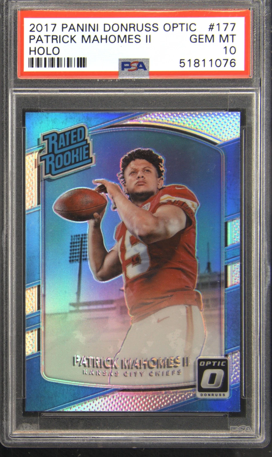Patrick Mahomes II 2017 Optic #177 Holo Price Guide - Sports Card Investor