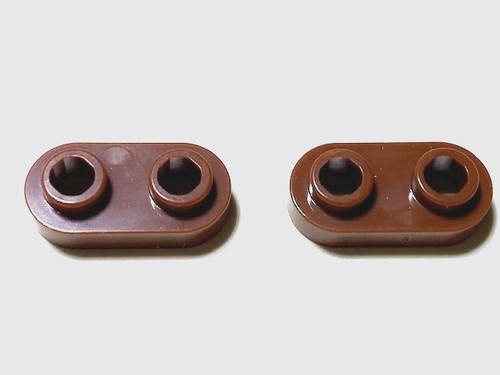 LEGO Parts: 1x2 Round Plate with 2 Open Studs, #35480, Reddish Brown ...