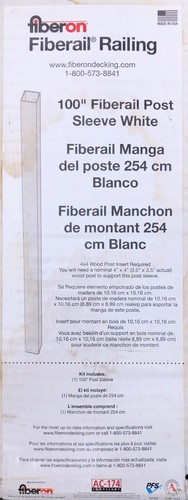 Fiberon Fiberail Composite Railing White Deck Post Sleeve 100 in x 4 x ...