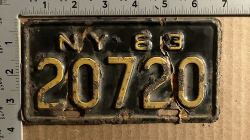 1963 New York motorcycle license plate 20720 YOM DMV Harley 19423 | eBay