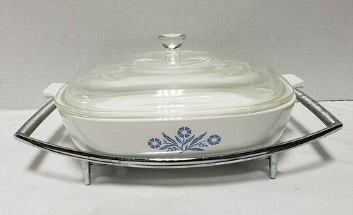 Vintage Corning Ware Blue Cornflower P-10-B 10" x 10" Casserole w Lid ...