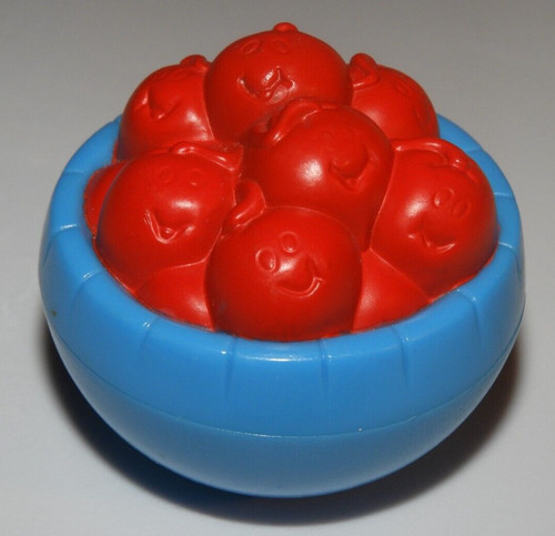 2003 WEEBLES WOBBLE Bowl of RED APPLES Replacement Toy Playskool Hasbro ...