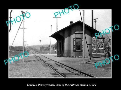 OLD POSTCARD SIZE PHOTO LEVISTON PENNSYLVANIA VIEW OF RAILROAD STATION ...