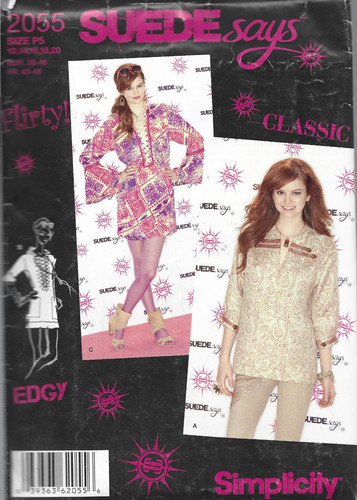 Simplicity SUEDE Says Pattern #2055-Misses Tunic w/Trim & Sleeve Vari ...
