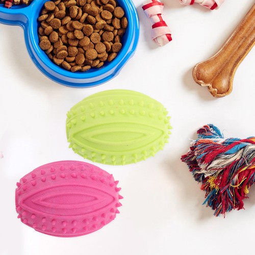 4 Pcs Dog Rugby Ball Football Pet Dog Chew Small Rubber Ball Toys ...