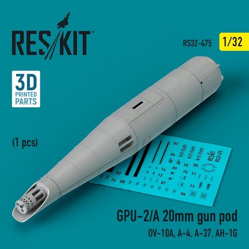 GPU-2/A 20mm gun pod (1 pcs.) (OV-10A, A-4, A-37, AH-1G) (3D Printed ...
