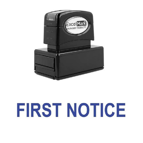 FIRST NOTICE Stamp - Pre-Inked / Blue | eBay