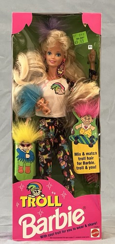 VINTAGE 1992 Mattel Troll Barbie Doll With Mini Troll Doll - NRFB 10257 ...