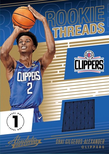 2018 Absolute Shai Gilgeous-Alexander Threads Patch RC NBA Dunk Digital ...