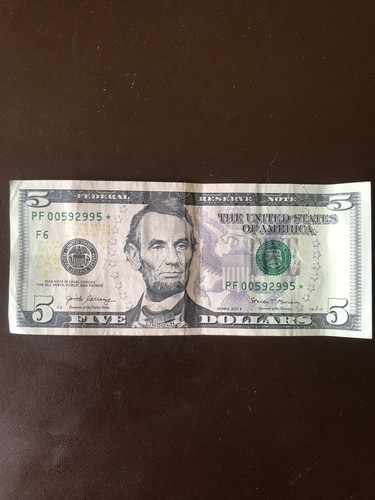 $5 STAR NOTE Circulated Five Dollars Bill Series 2017A STAR NOTE | eBay