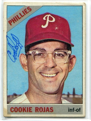 COOKIE ROJAS 1966 Topps Baseball Authentic AUTO Autograph Phillies #170 ...