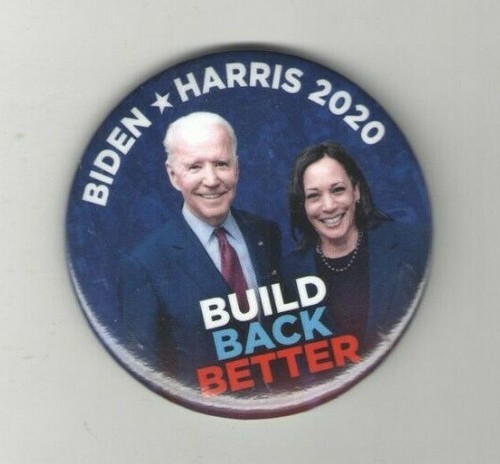 2020 Campaign pin Joe BIDEN & KAMALA HARRIS pinback BUILD Back BETTER ...