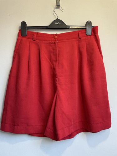 Vintage 80s Red Cullottes Shorts Chino Women’s Size 28 Waist High Waist ...