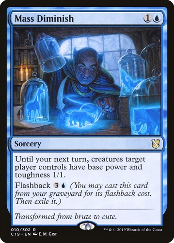 Mass Diminish Commander 2019 NM Blue Rare MAGIC THE GATHERING MTG CARD ...