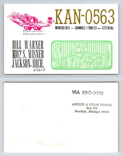 Ham Radio QSL QSO Postcard KAN-0563, Jackson, MI, USA | eBay