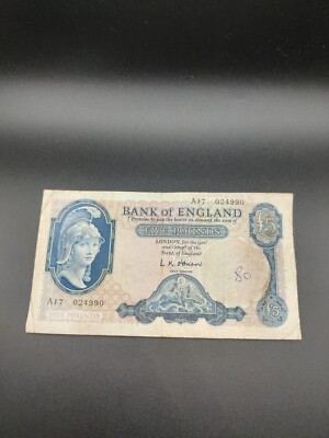 Bank Of England 5 Note for sale | eBay