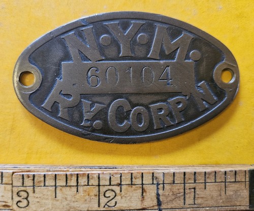 Orig 1905 New York METROPOL Railways Transit Brass Builders Tag Plate ...