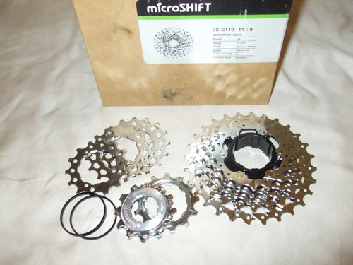 MicroShift CS-G110 11-Speed Cassette, 11-28, Chrome w/ Aluminum Spider ...