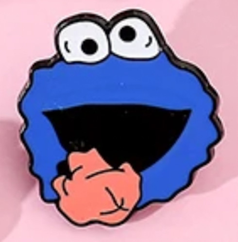 COOKIE MONSTER pin - Sesame Street enamel metal brooch lapel - FREE ...