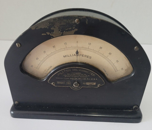 Vintage WESTON Milliamperes Meter Model 264 Steampunk Metal Meter Movie ...