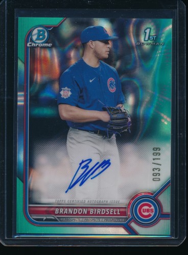 BRANDON BIRDSELL AUTO 1st 2022 Bowman Chrome Draft AQUA LAVA REFRACTOR ...