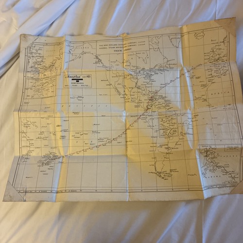 New Zealand shipping co ltd SS rangitane track chart 141 | eBay