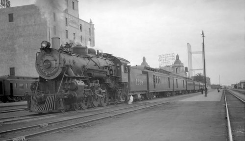 AT&SF Santa Fe Railroad locomotive engine No. 1338 type 4-6-2 OLD TRAIN ...