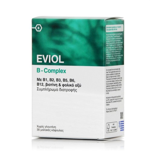 Eviol B-Complex 30 Soft Capsules With B1,B2,B3,B5,B6,B12,Biotin & Folic ...