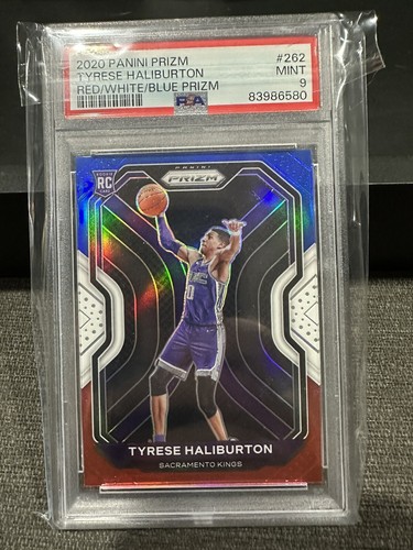 2020-21 Panini Prizm Tyrese Halliburton Red White Blue RC Rookie PSA 9 ...