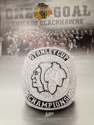 Chicago Blackhawks Championship Hockey Ring Poster - 2015 from Jostens ...