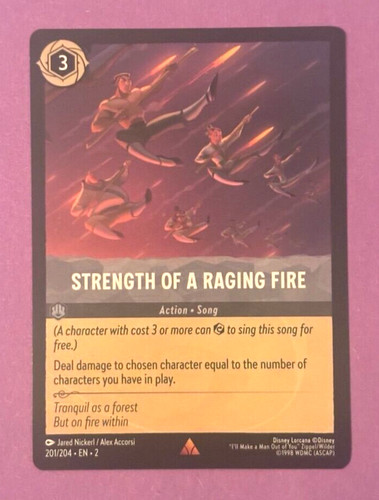 Strength of a Raging Fire 201-Rare-Floodborn-Disney Lorcana-Regular ...