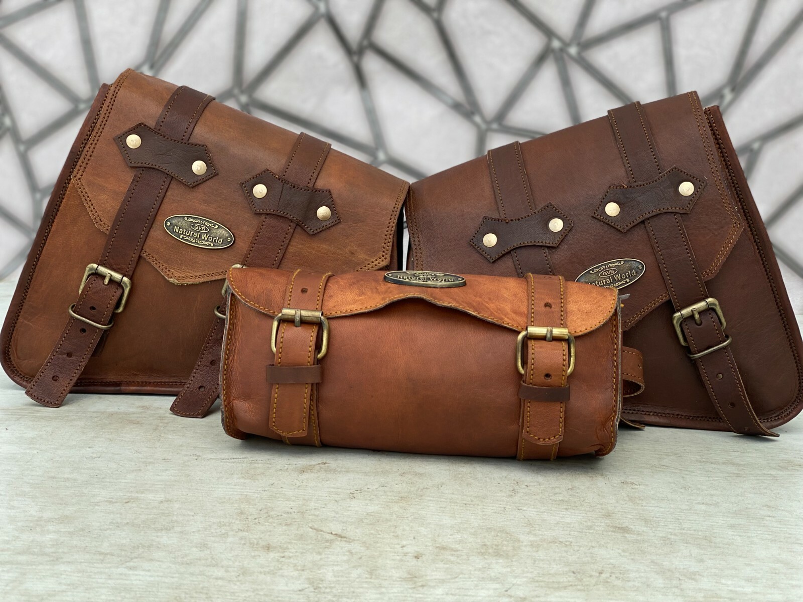 Panniers Saddle Bags Leather Universal Fit Soft Motorcycle Motorbike ...