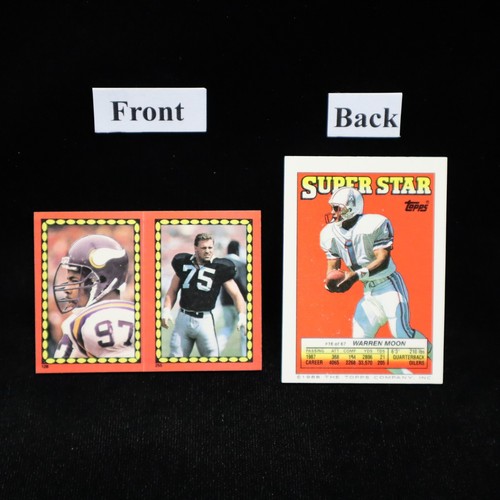 1988 Howie Long Raiders #255 FRONT #16 Warren Moon BACK Sticker | eBay