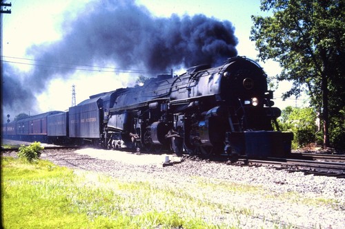 NORFOLK & WESTERN 1218 steam engine 6-88 kodachrome train photo slides ...